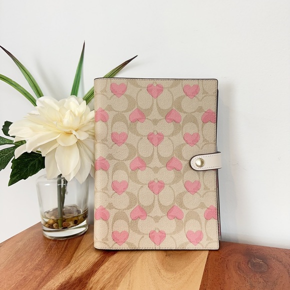 Coach | Office | Nwt Coach Notebook In Signature Canvas With Heart ...